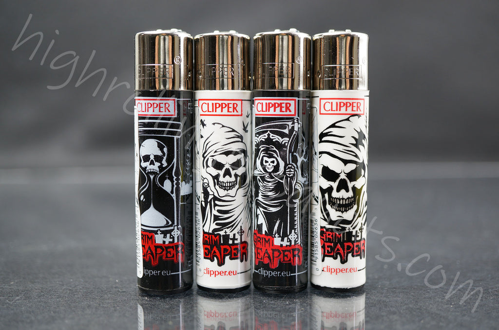 48x (Full Display) Clipper Refillable Full-Size Lighters "Grim Reaper ...