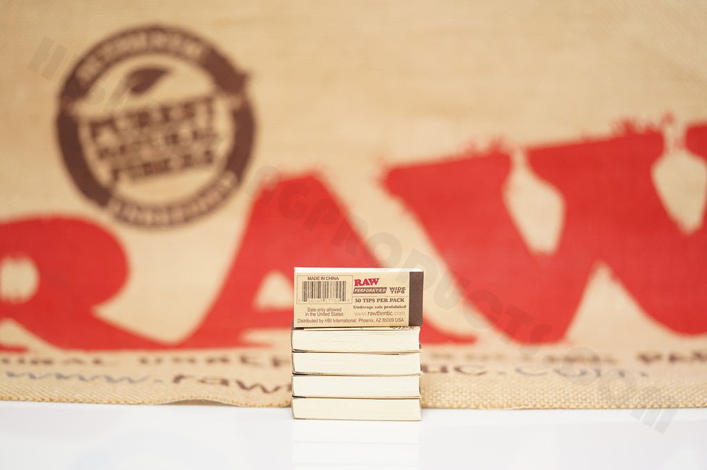 Full Box 50 Packs(50 Tips Per Pack) Of Raw Rolling Paper Perforated Wi ...